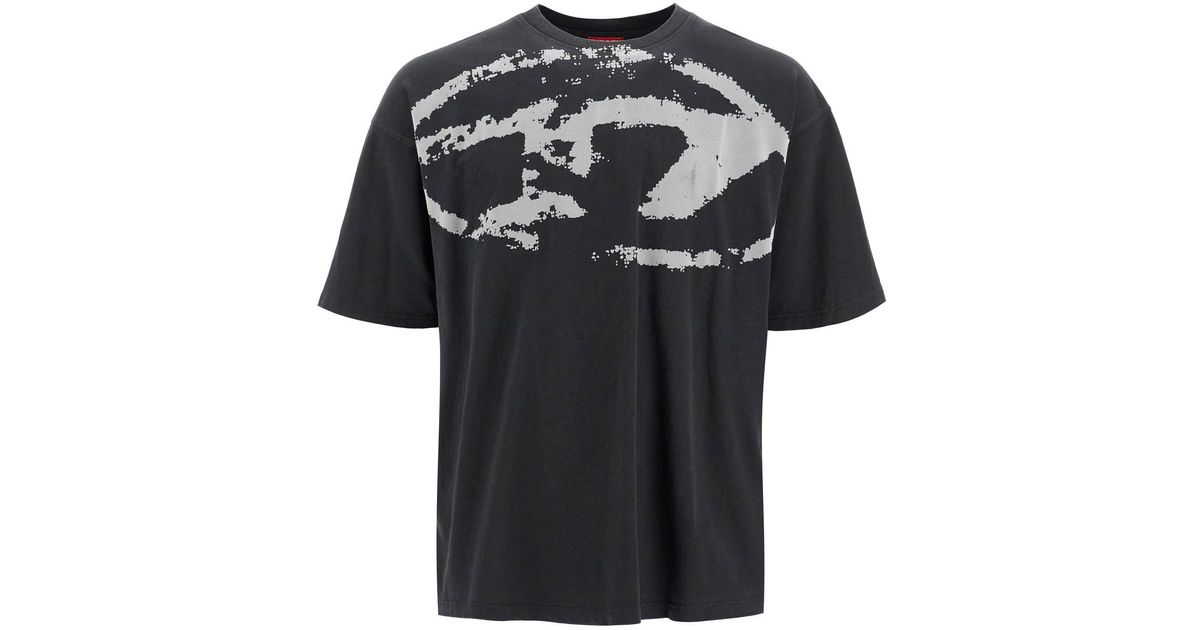 DIESEL T Boxt N14 T Shirt With Flocked Logo in Black for Men | Lyst