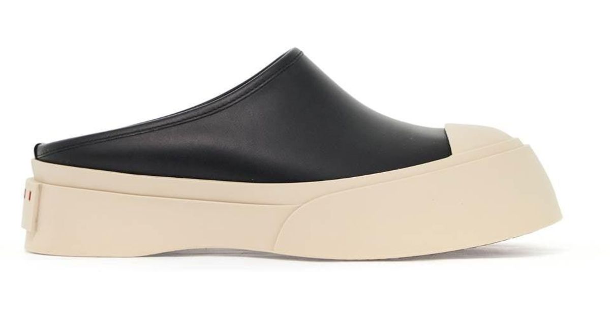 Marni Smooth Leather Pablo Clogs in White | Lyst