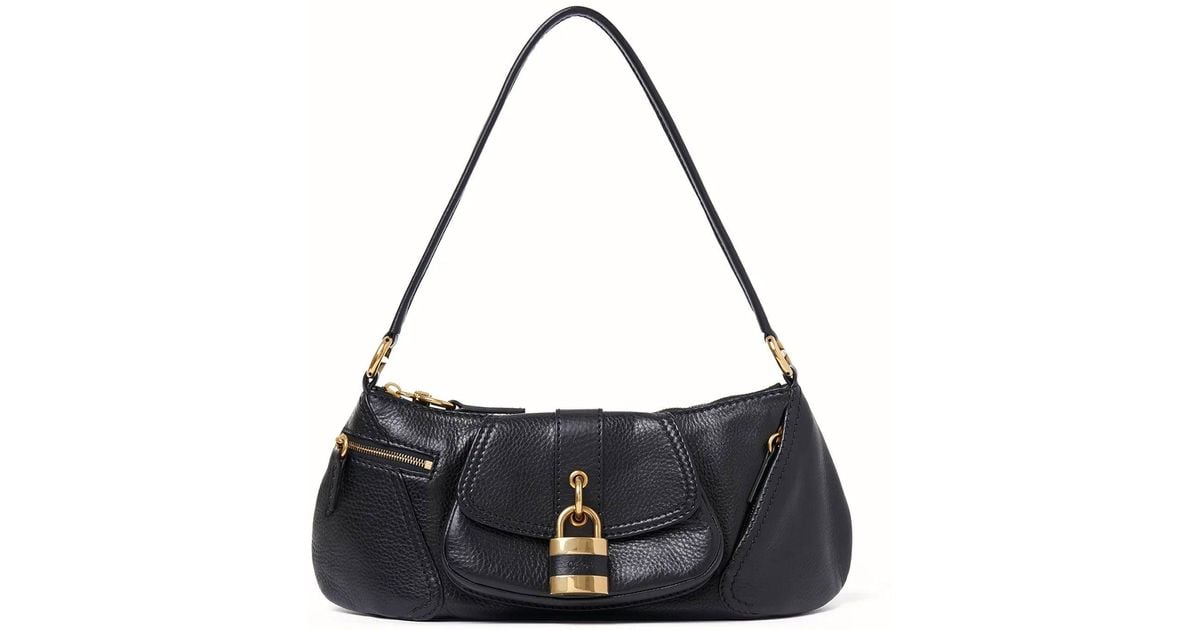 Chloé Leather Shoulder Bag With Paddington Lock Detail | Lyst