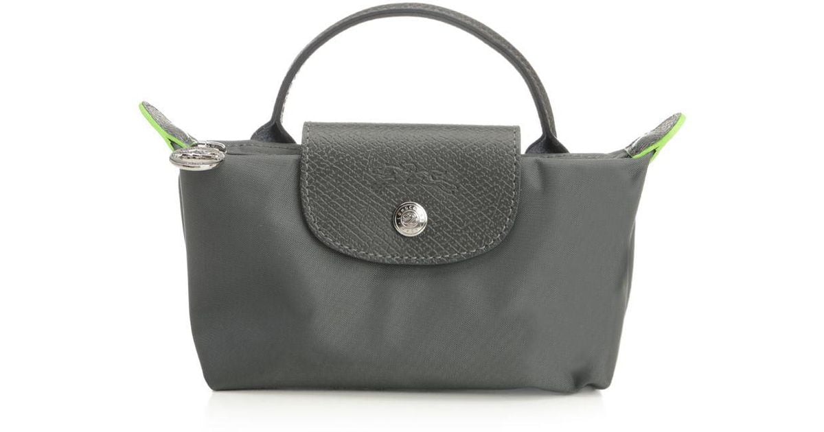 Longchamp Le Pliage Green Small Leather Goods Grey in Grey | Lyst UK