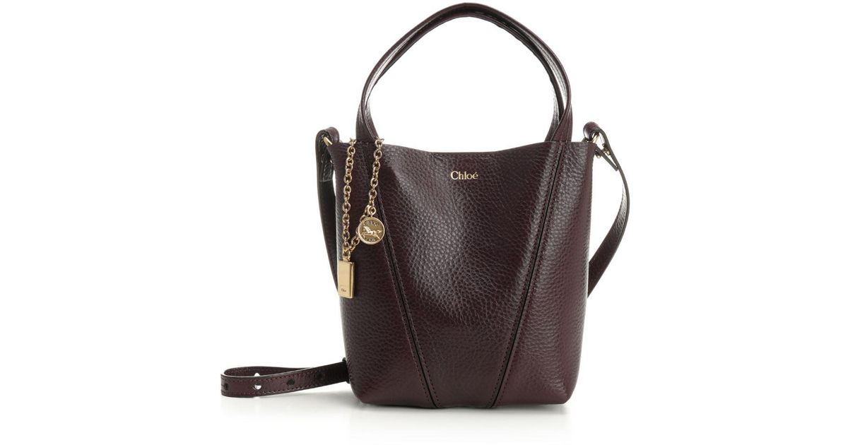 Chloé Chloé Spin Shoulder Bags Bordeaux in Black | Lyst UK