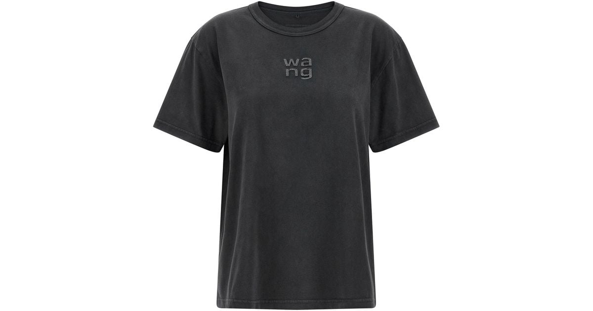 T By Alexander Wang 'Hotfix Logo' T-Shirt in Black | Lyst UK