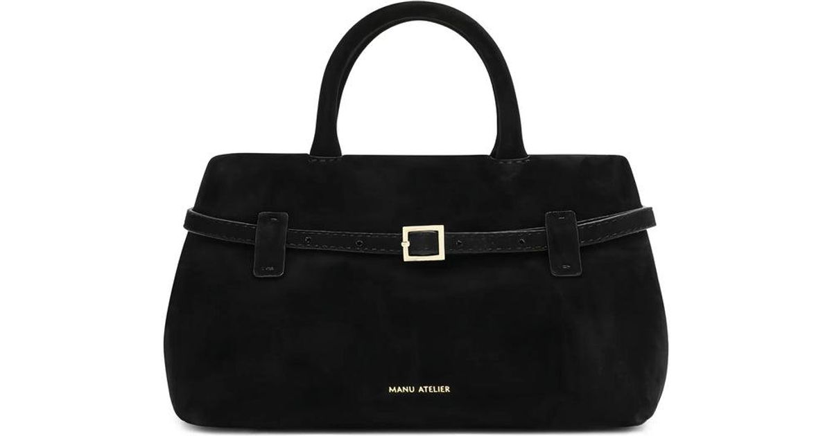 MANU Atelier Leather Tote Bags in Black | Lyst UK