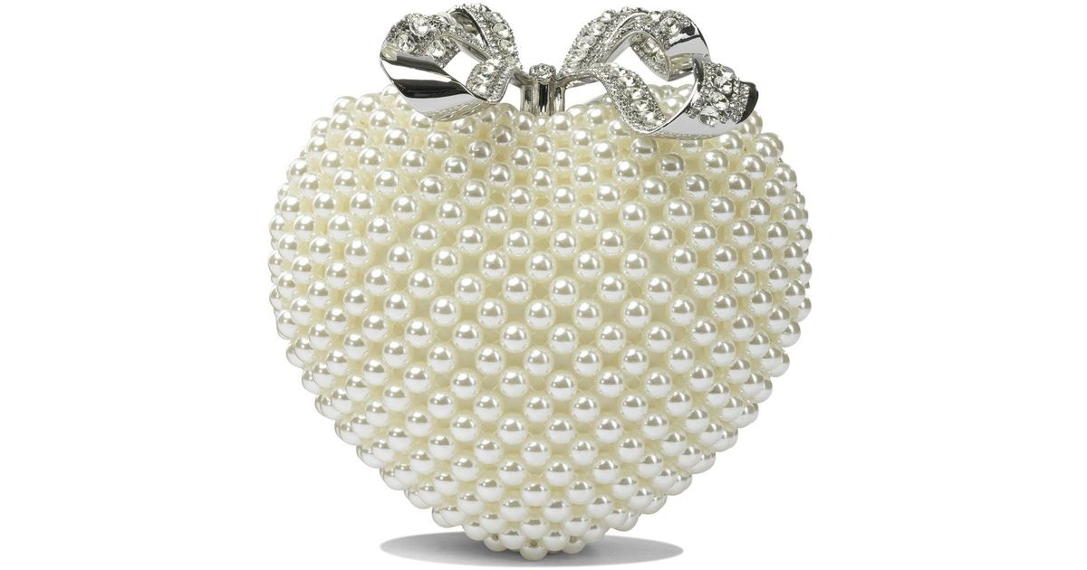 Self-Portrait Heart-shaped Clutch Clutches Beige in White | Lyst UK