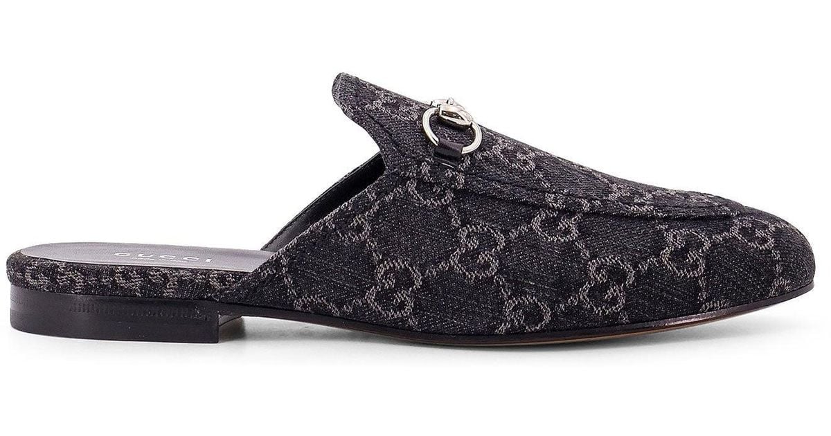 Gucci Gg Denim Mule in Black | Lyst