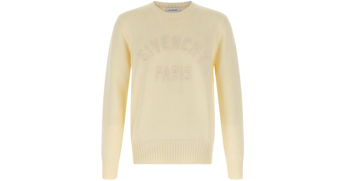 Givenchy Logo Sweater in Natural for Men | Lyst UK