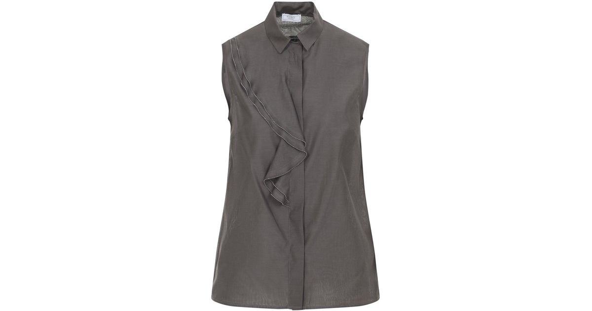 Peserico Tops in Grey | Lyst UK