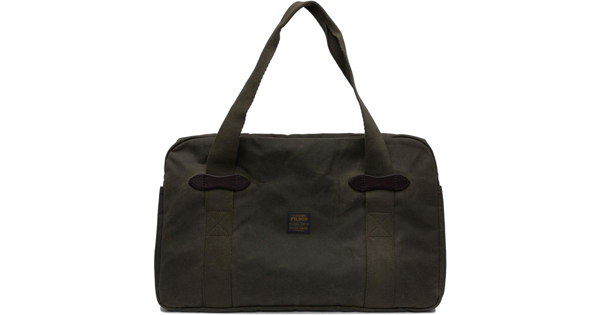 Filson Tin Cloth Medium Duffle Bag in Black for Men | Lyst UK