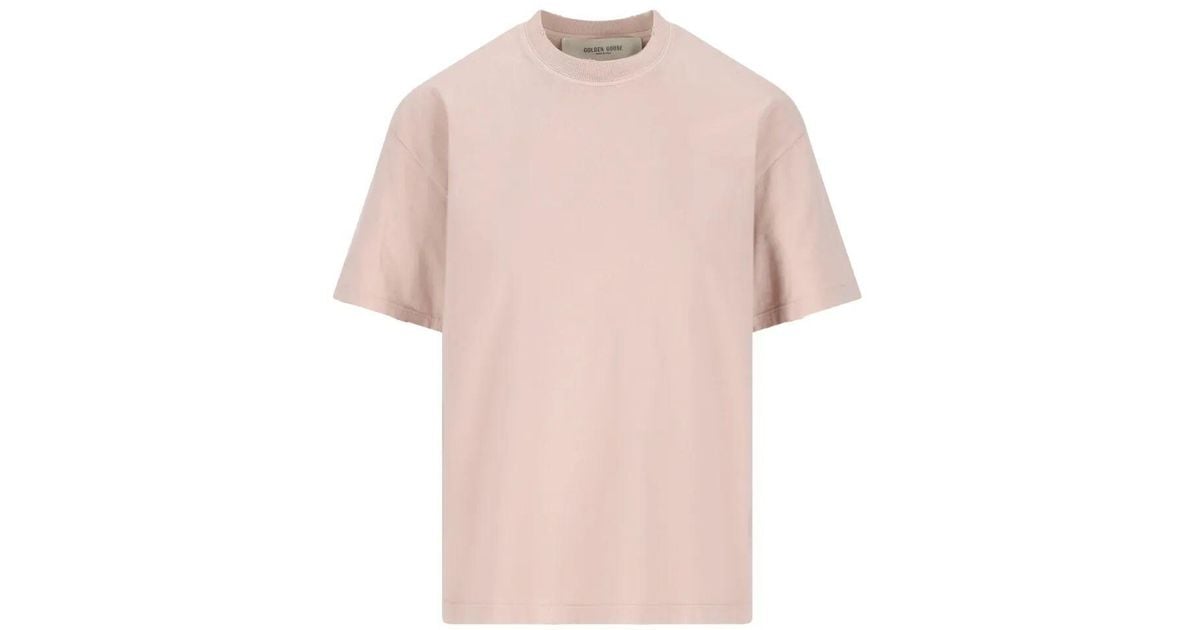 Golden Goose Aged-Effect Cotton T-Shirt With Reverse Logo On The Back ...