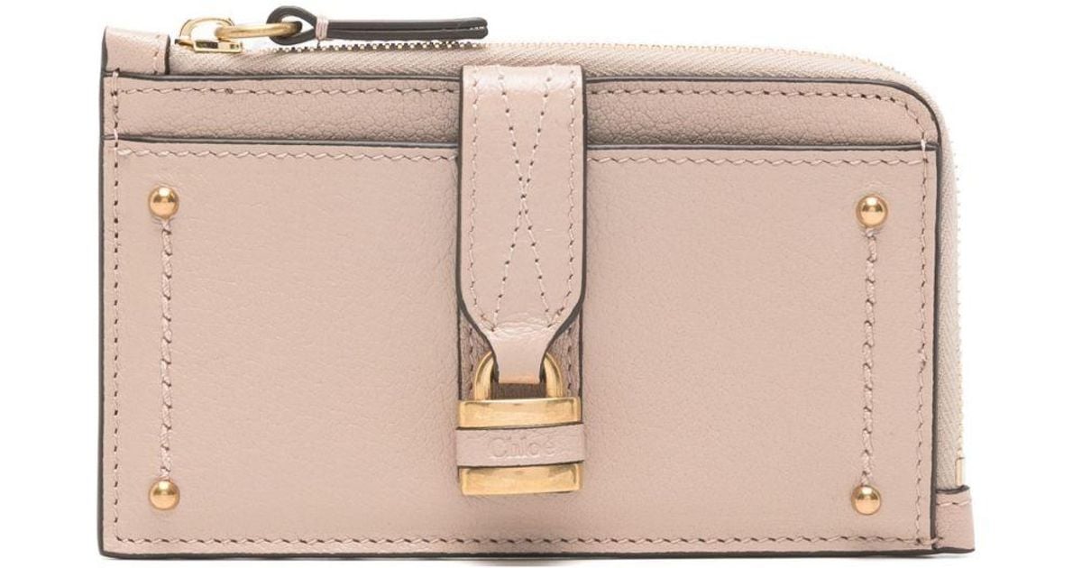 Chloé Paddington Leather Wallet in Pink | Lyst