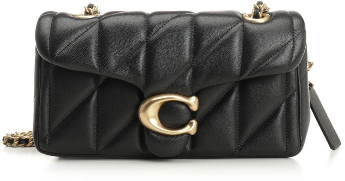 COACH Quilted Tabby Shoulder Bag 20 With Chain Crossbody Bags in Black ...