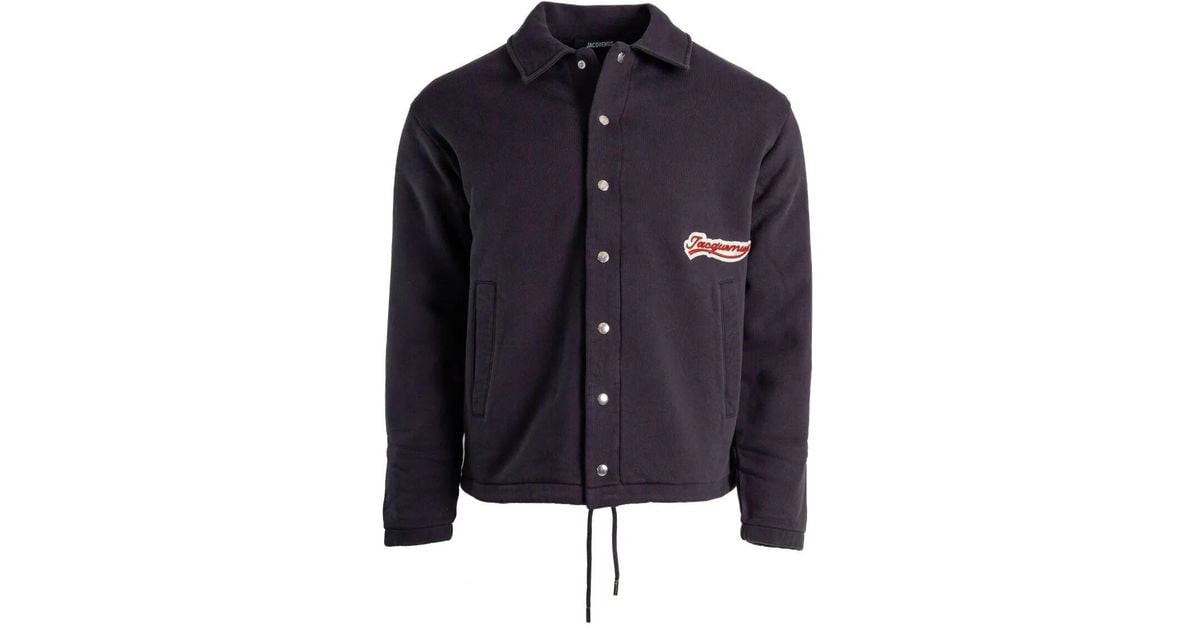 Jacquemus Gio Logo Patch Shirt Jacket in Blue for Men | Lyst UK