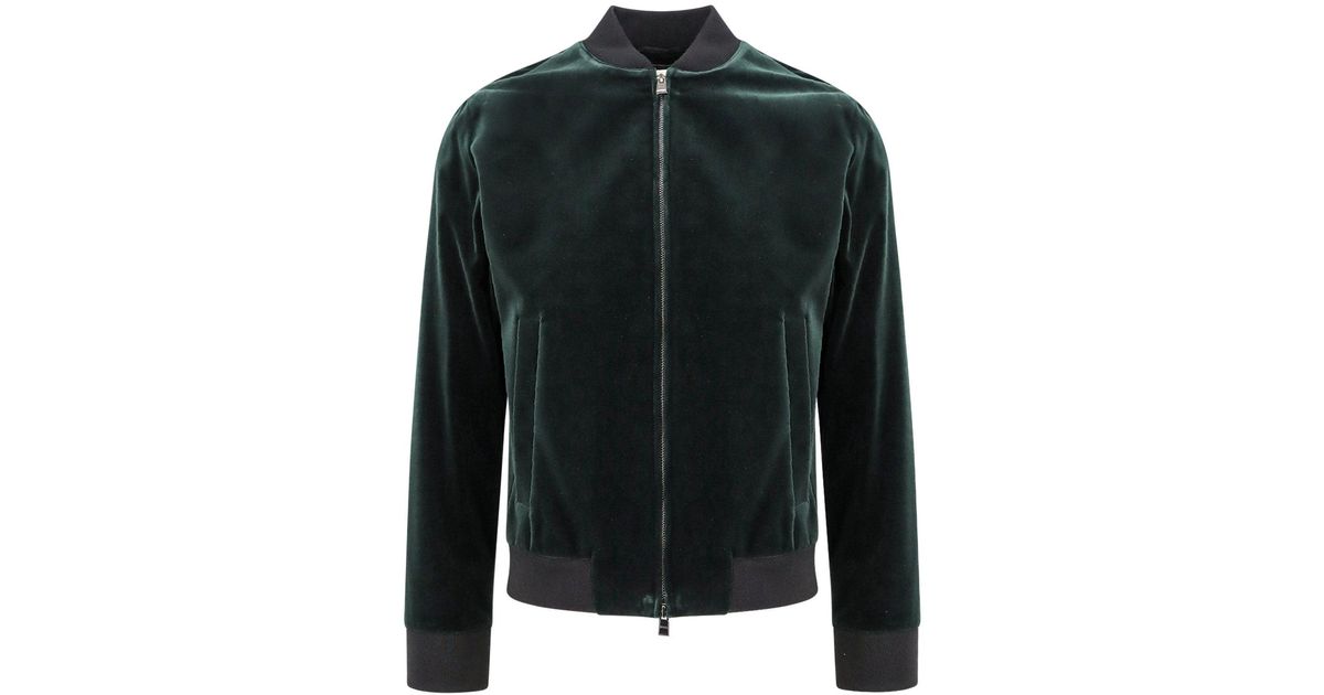 BOSS Hanry Velvet Bomber in Black for Men | Lyst UK