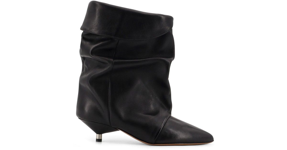 Isabel Marant Edrik Leather Boots in Black | Lyst UK