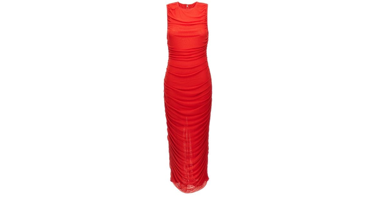 ROTATE BIRGER CHRISTENSEN Draped Maxi Dress in Red | Lyst