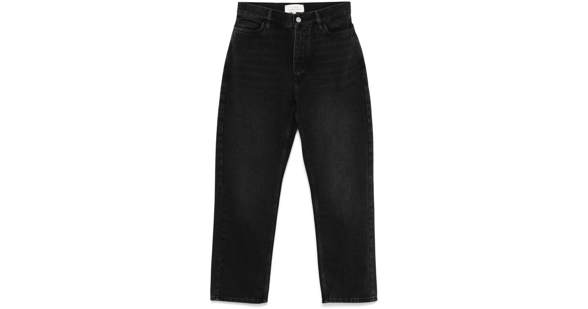 Studio Nicholson Denim Tapered Jeans in Black | Lyst