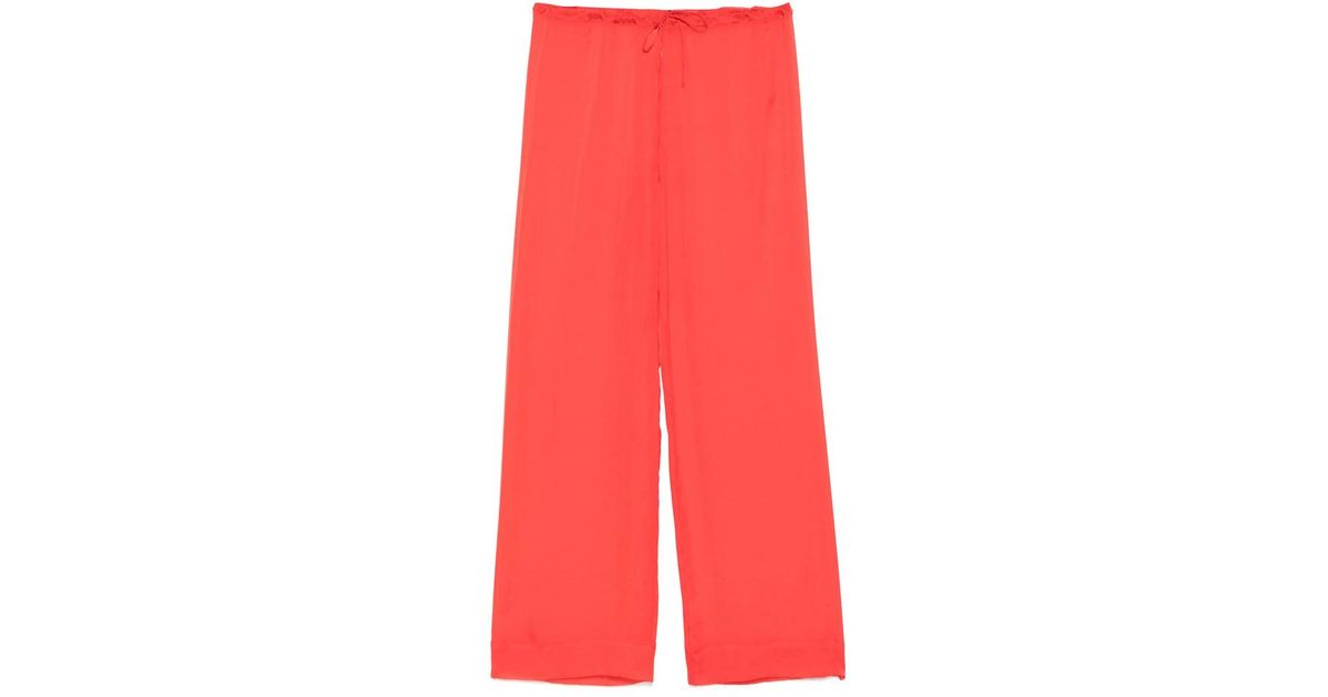 Paloma Wool Silk Pants in Red | Lyst