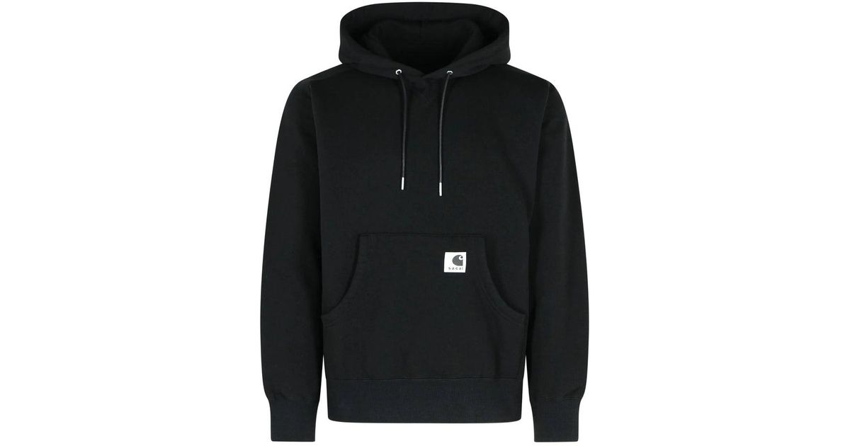 SACAI X CARHARTT WIP X Charhartt Wip Logo Patch Drawstring Hoodie in ...