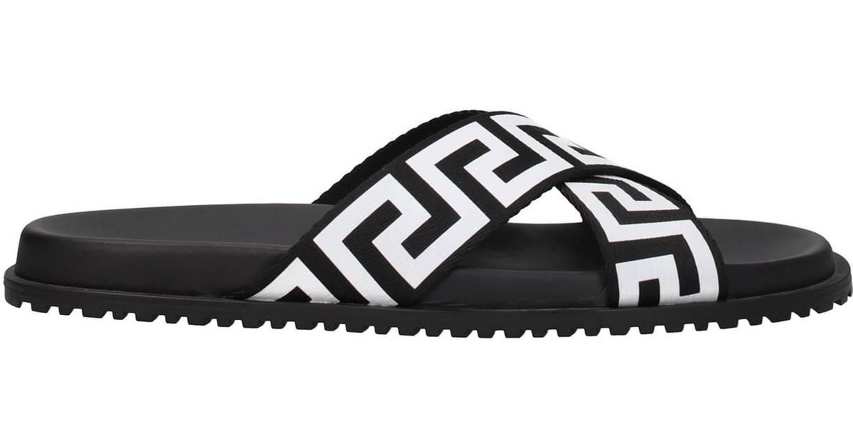 Versace Slippers And Clogs Fabric in Black for Men | Lyst