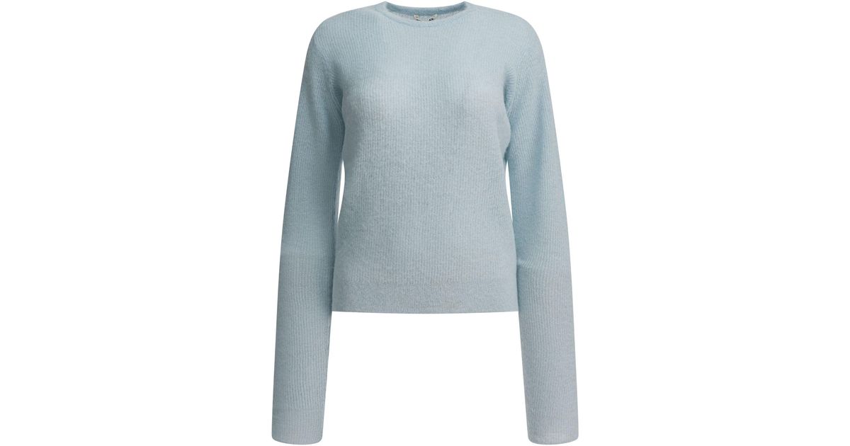AURALEE Alpaca Crewneck Sweater Knitwear Light in Blue | Lyst UK