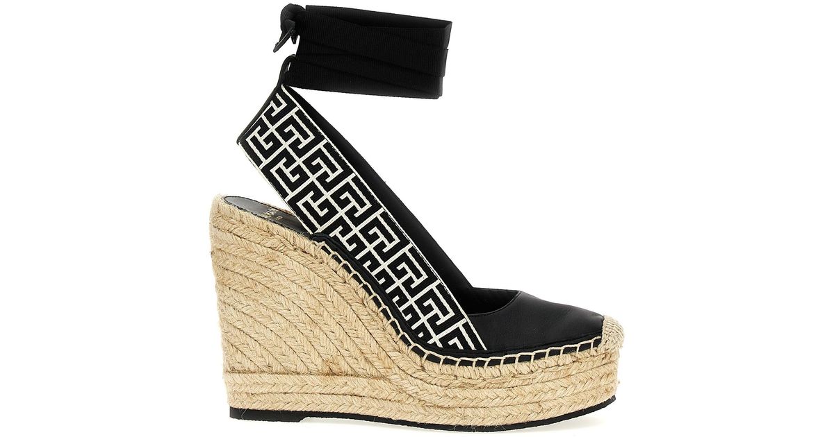 Balmain Alex Wedges in Black | Lyst