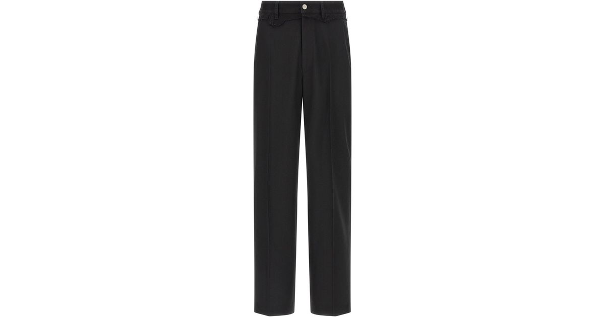 MM6 by Maison Margiela Denim Insert Pants in Black for Men | Lyst UK