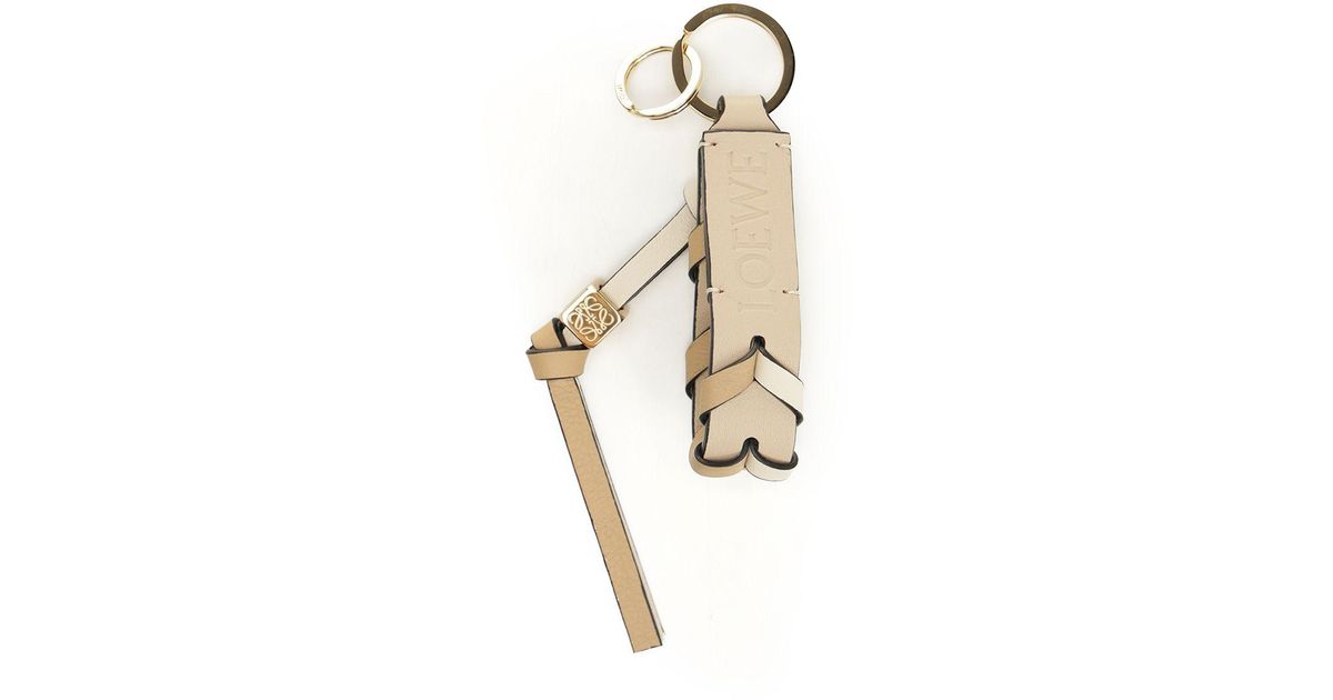 Loewe Braided Strap Keychain Keyrings in White | Lyst UK
