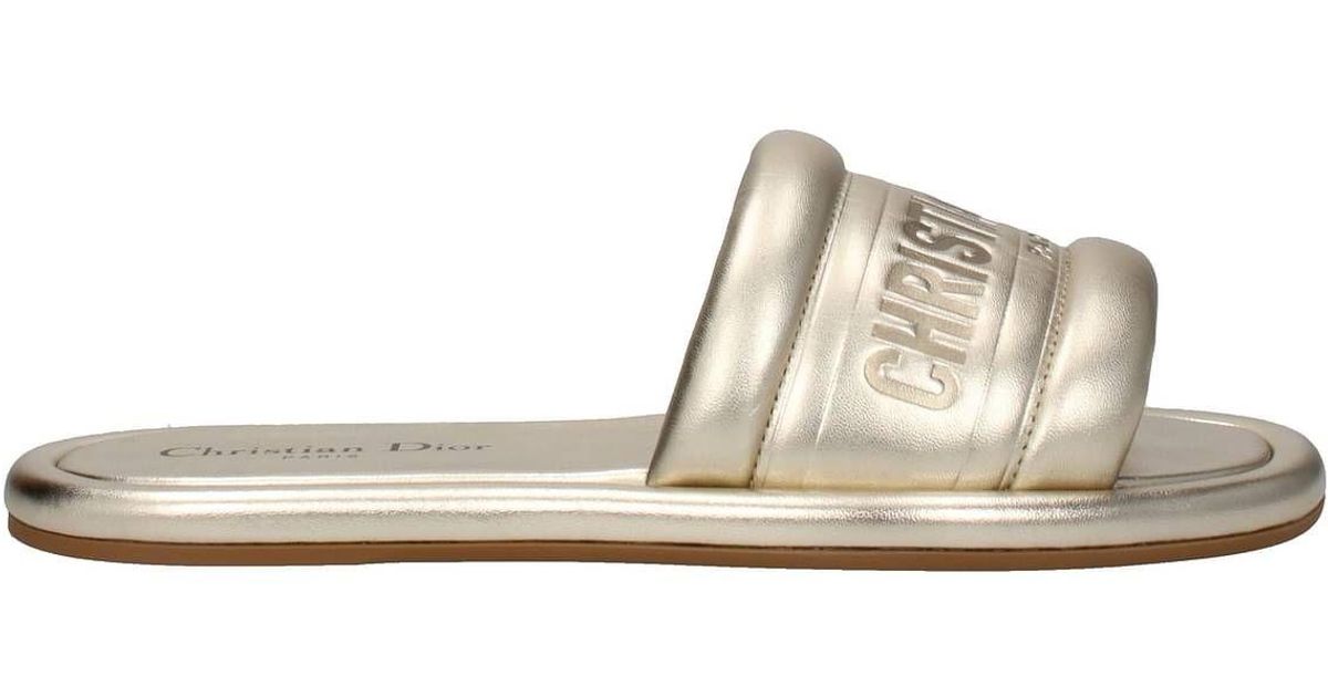 Dior Slippers And Clogs Every D Leather Pale in White | Lyst