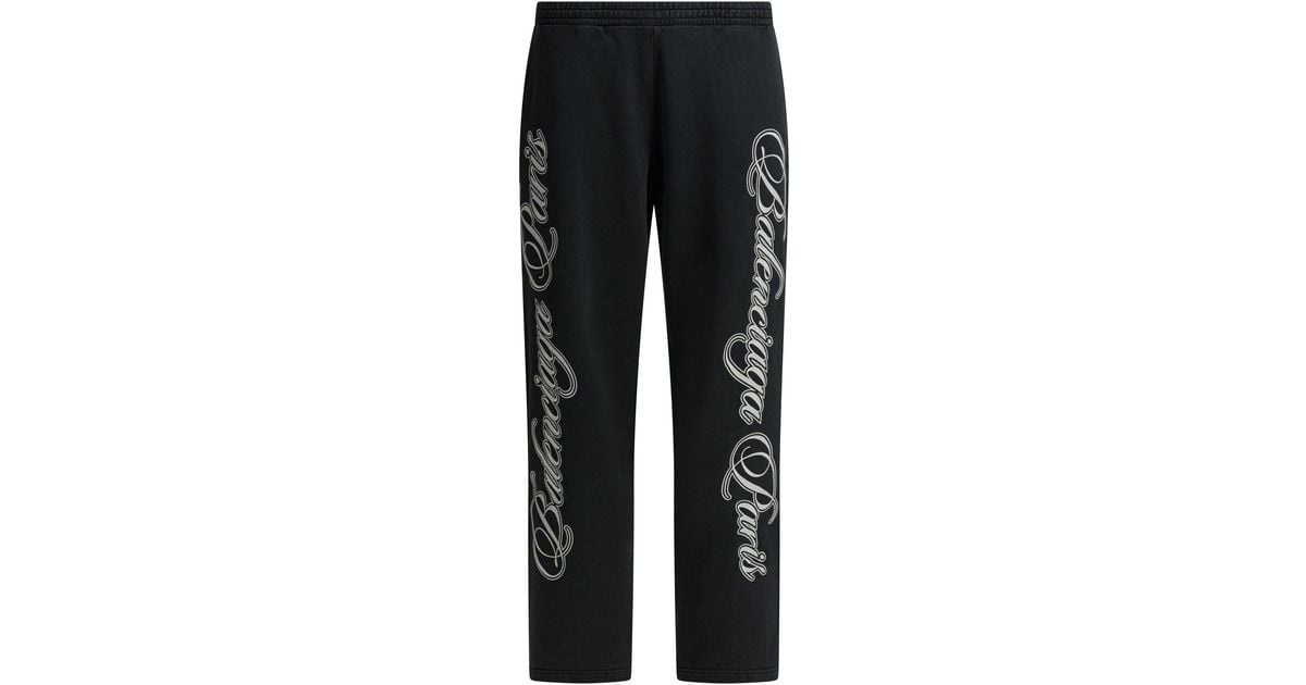 Balenciaga Baggy Cursive Trousers in Black for Men | Lyst UK
