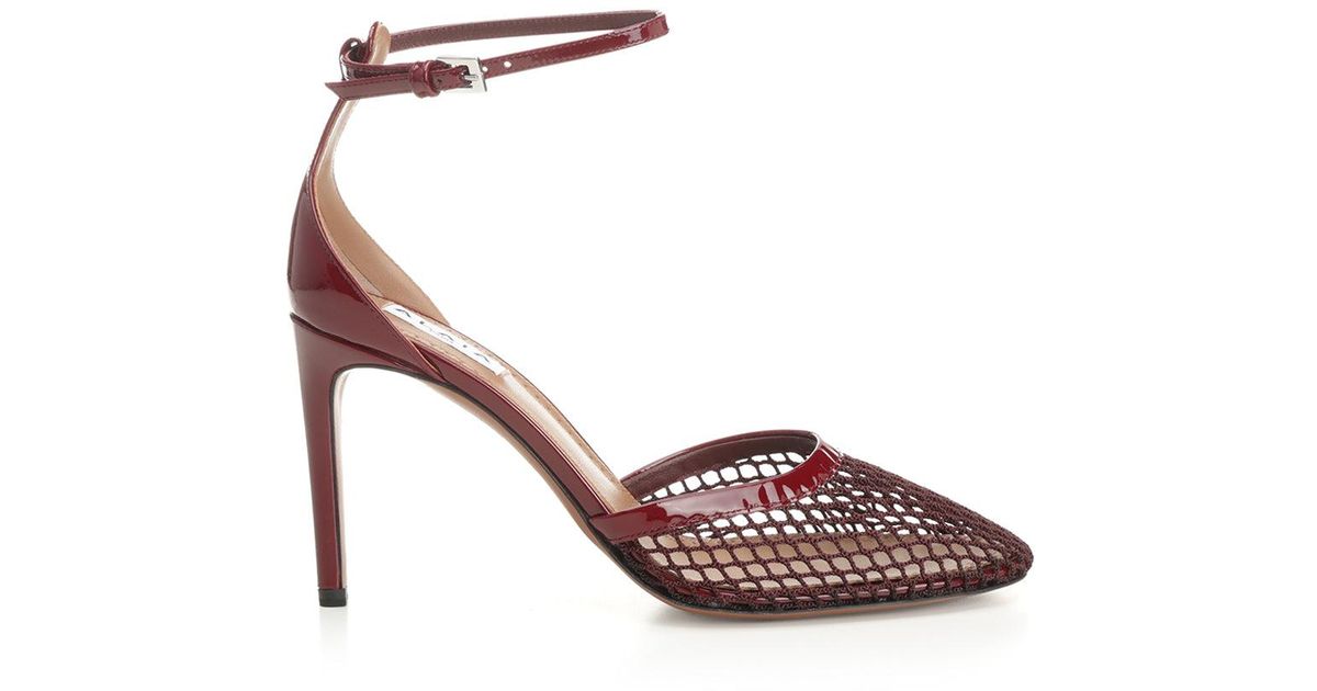 Alaïa Mesh Pumps Bordeaux in Pink | Lyst UK