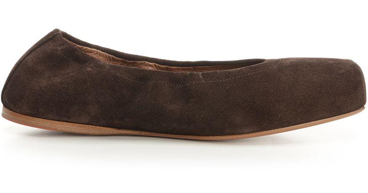 Alaïa Alaã¯A Square-Toe Flat Ballerinas in Brown | Lyst UK