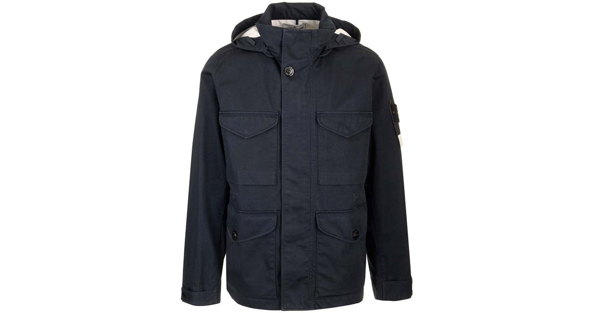 Stone Island Field Jacket Jackets in Blue for Men | Lyst