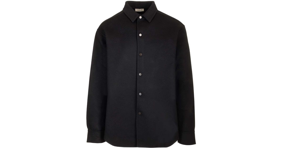 Fear Of God Wool And Cashmere Overshirt Jackets in Black for Men | Lyst