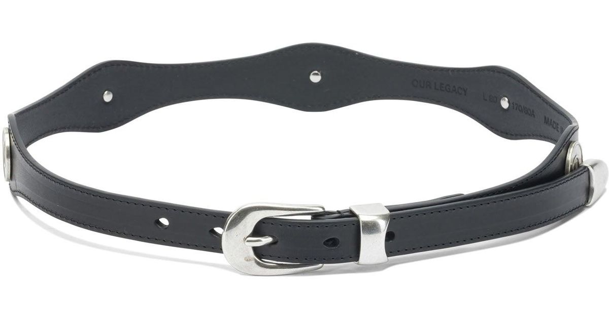 Our Legacy "Wave" Leather Belt in Black for Men | Lyst UK