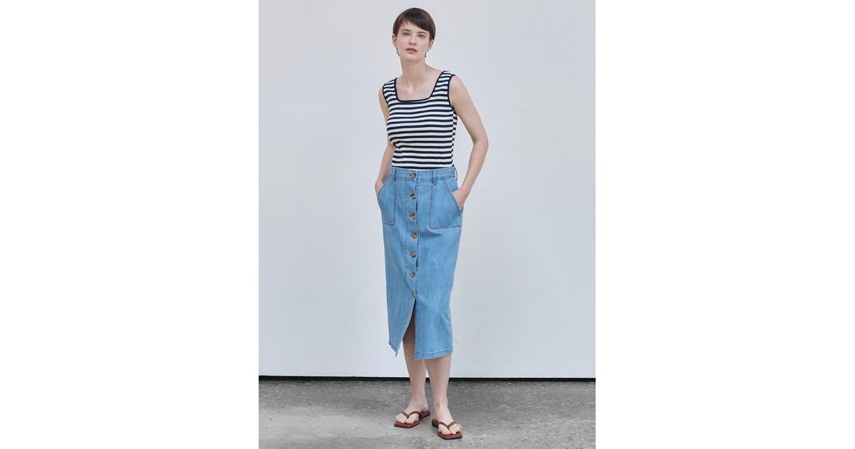 NILBY P Denim H Line Skirt in Blue | Lyst
