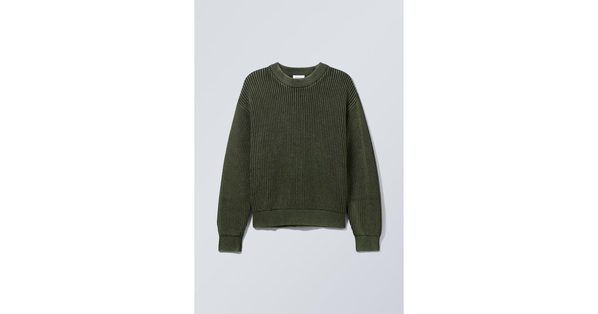 Weekday Regular Heavy Knit Sweater in Green for Men | Lyst UK