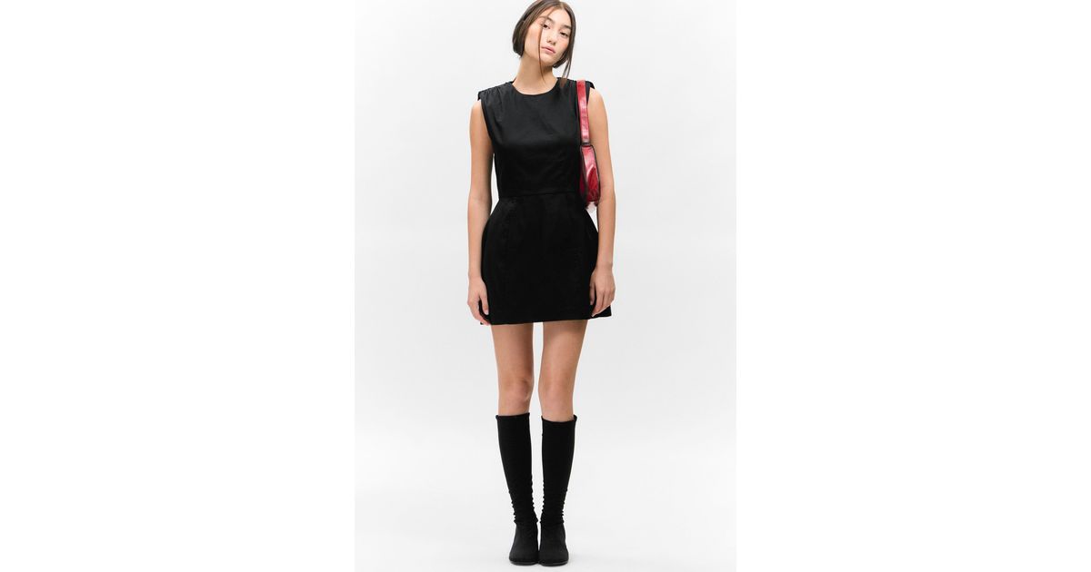 Monki Sleeveless Twill Mini Dress in Black | Lyst UK