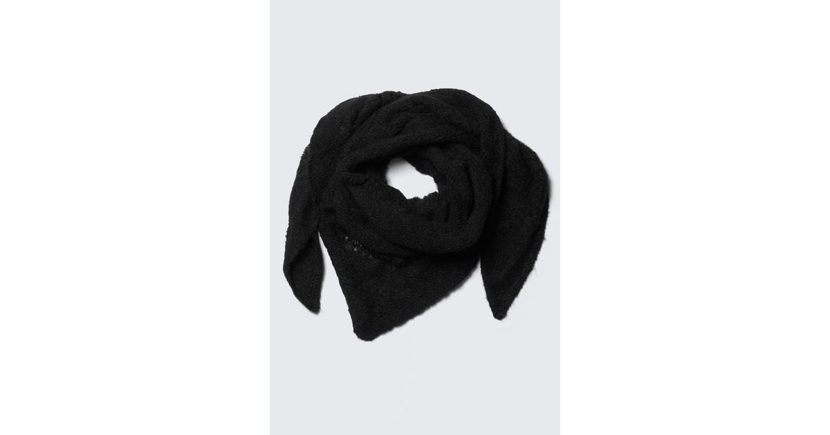 Weekday Distressed Triangle Scarf in Black | Lyst UK