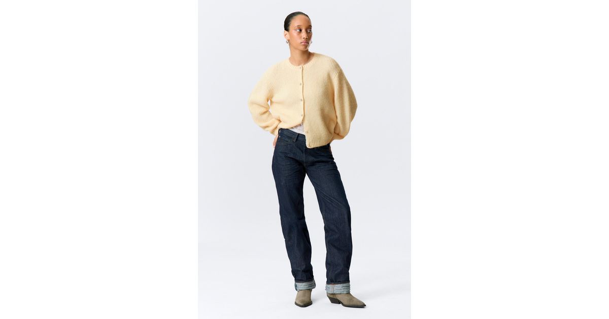 Monki Soft Knitted Cardigan in Blue | Lyst UK