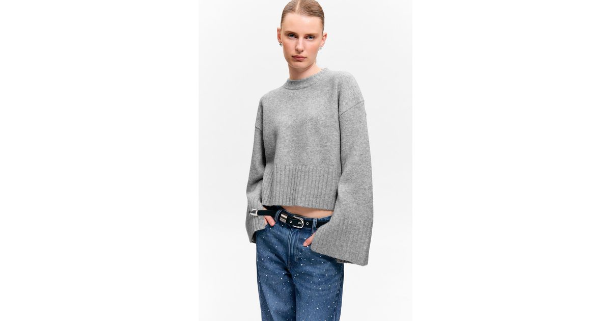 Monki Knitted Oversized Sweater in Blue | Lyst UK