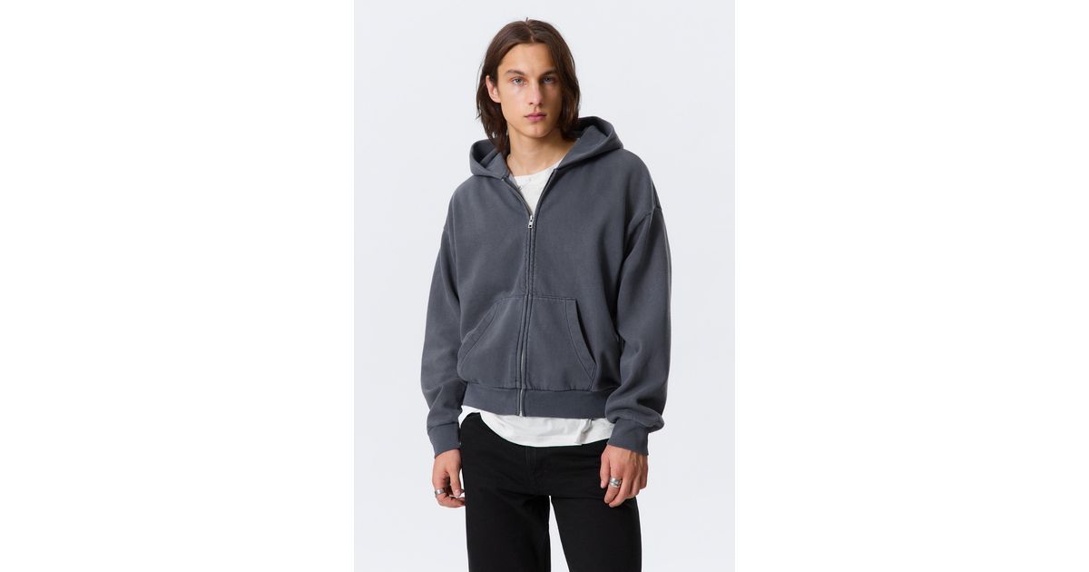 Weekday Loose Fit Zip Hoodie in Grey for Men | Lyst UK