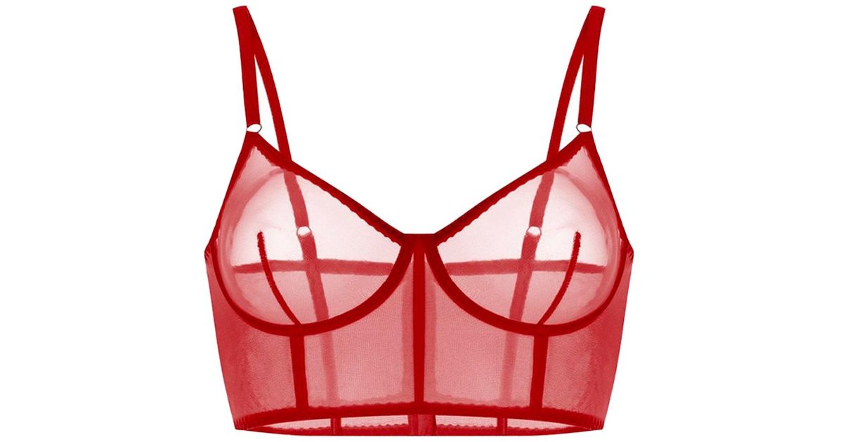 Zhilyova Unnamed Corset Bra in Red | Lyst UK