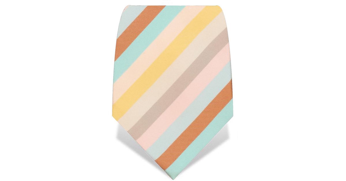 Gresham Blake Candy Stripe Tie in Orange for Men | Lyst UK
