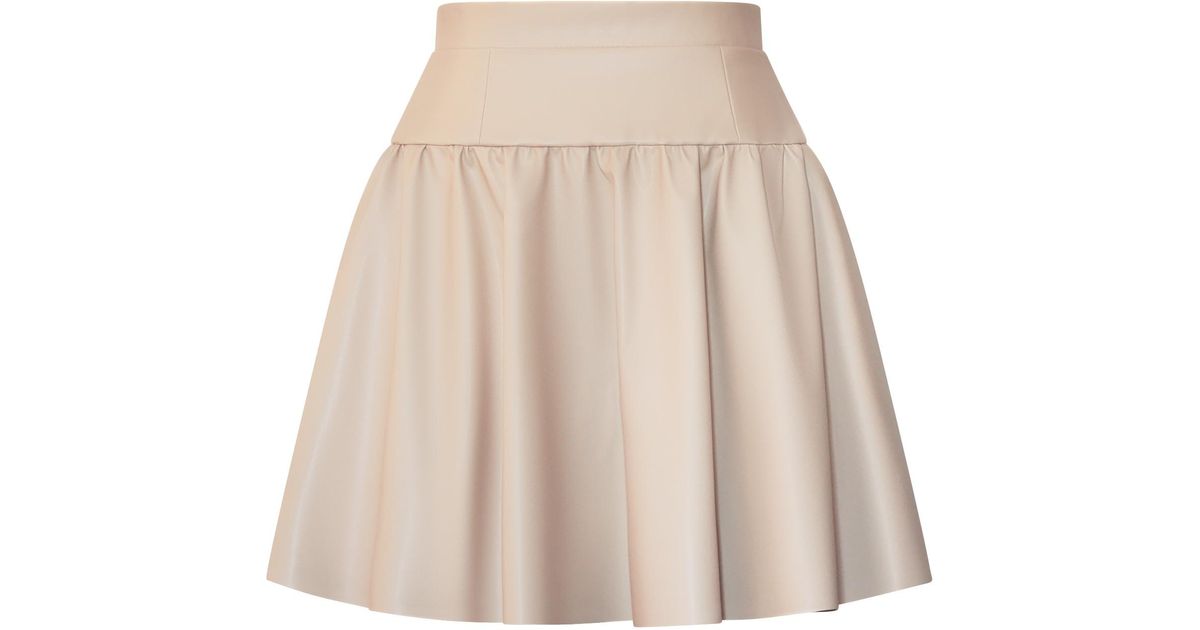 Kathy C Vang Neutrals Danielle Faux Leather Mini Skirt in Natural | Lyst