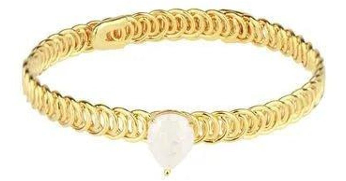 Saachi Teardrop Stone Bangle Bracelet in Metallic | Lyst