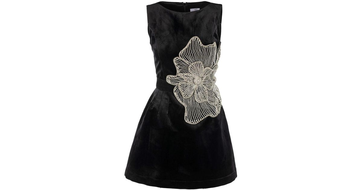 Mammu Couture Dress Velvet Flower in Black | Lyst