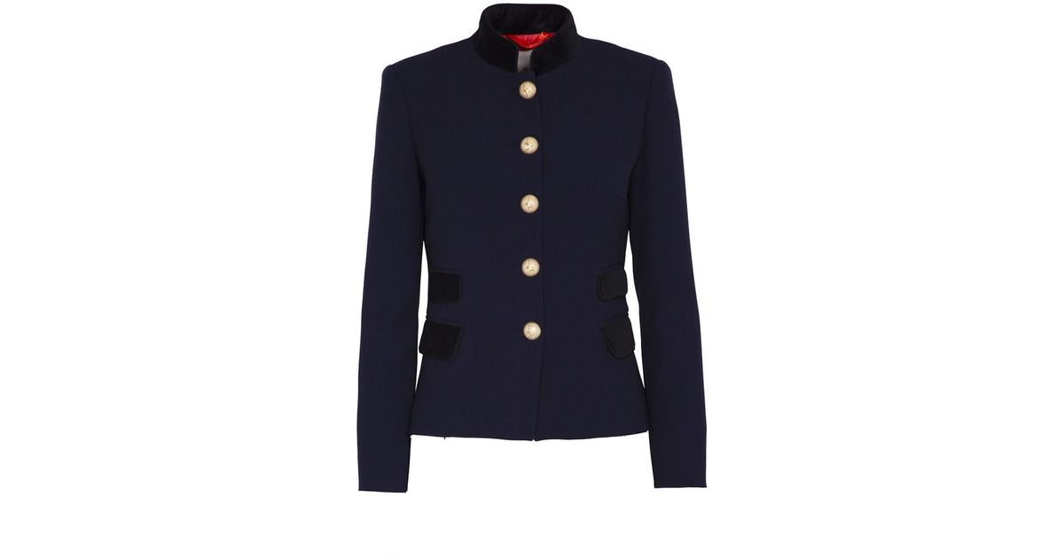The Extreme Collection Military-Style Blazer With Velvet Accents And ...