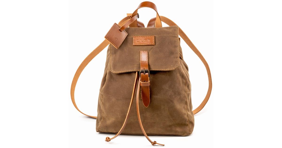 THE DUST COMPANY Leather Backpack With Waxed Cotton Made in Brown | Lyst