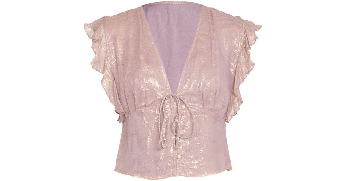 Rose & Nancy Mira Mink Shimmer Sparkle Top in Pink | Lyst UK