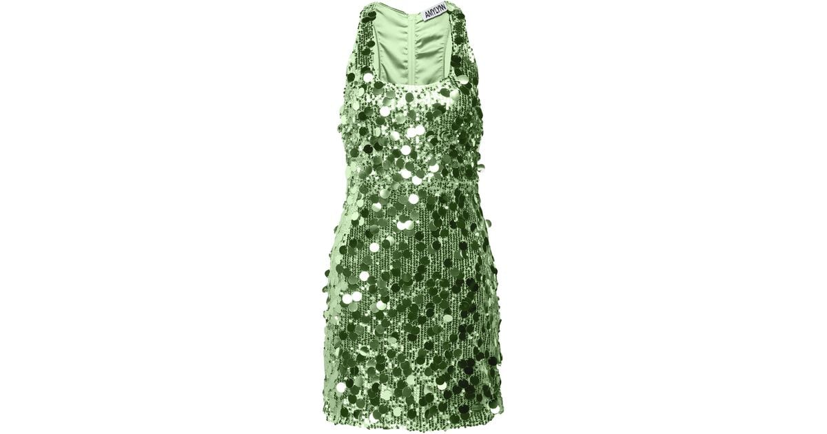 Amy Lynn Oceane Disc Sequin Dress in Green | Lyst